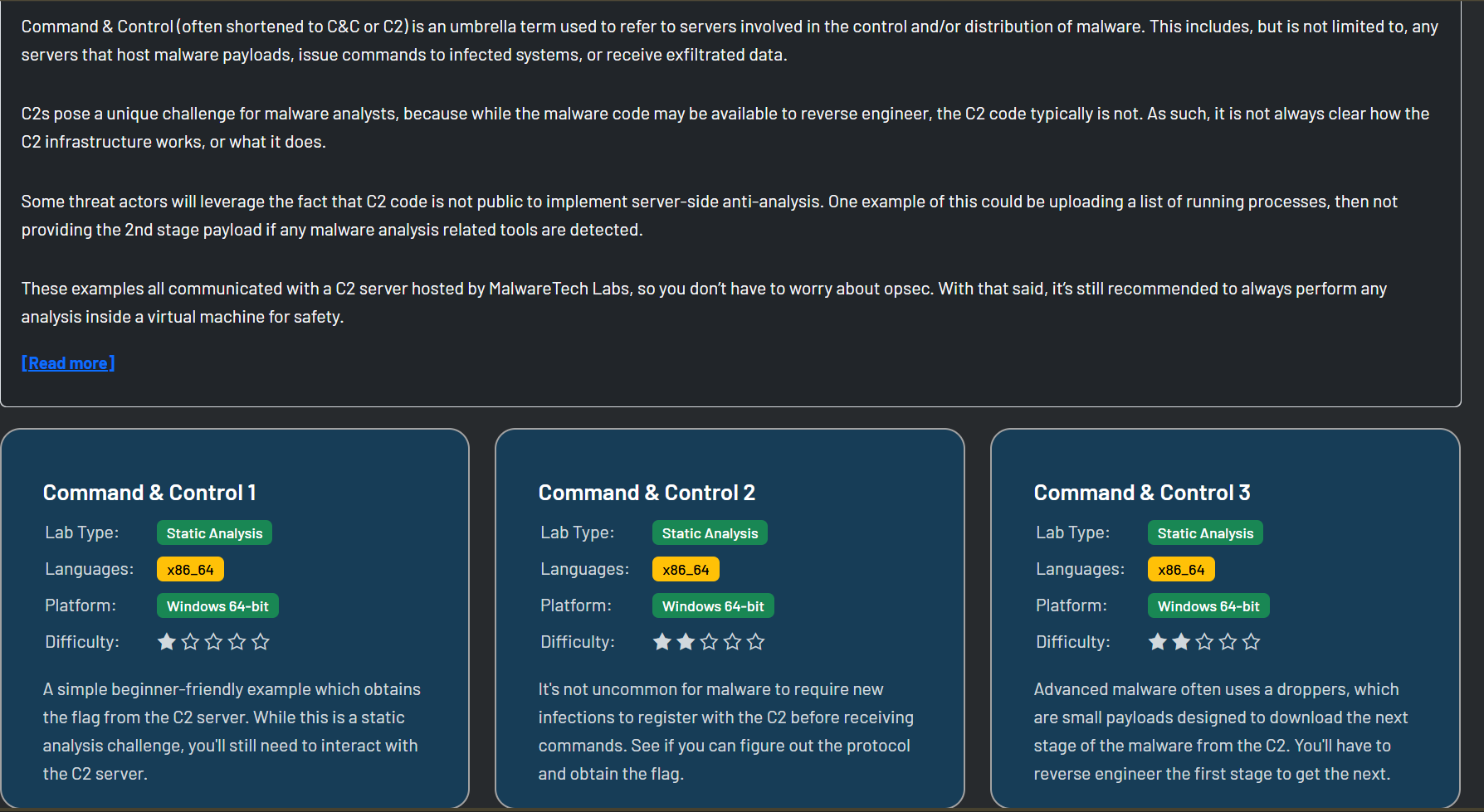 [MalwareTechLabs]Command & Control (3 Labs) | CaBungPhe